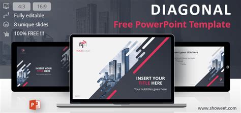Diagonal Creative PowerPoint Template Showeet Modèles de powerpoint Modèles powerpoint