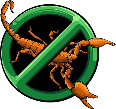 흰색 배경에 금지된 전갈의 그림 프리미엄 벡터