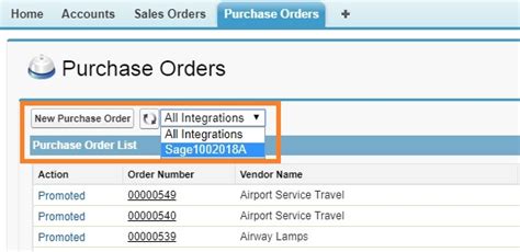 Gumu™ Add On For Promoting Salesforce Orders As A Purchase Order To Sage 100