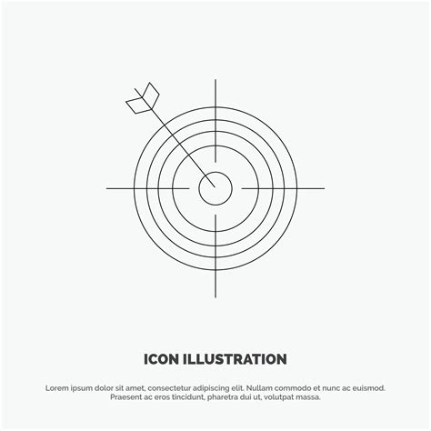 Focus Board Dart Arrow Target Line Icon Vector 17982660 Vector Art At