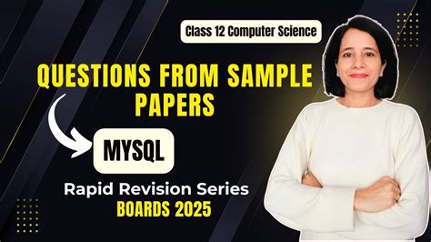 Mysql Questions Queries Cbse Class 12 Computer Science Boards 2025 Youtube