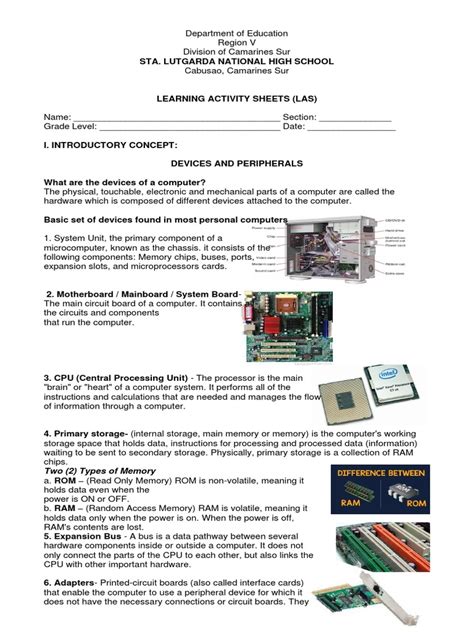an introduction to computer hardware devices peripherals and storage