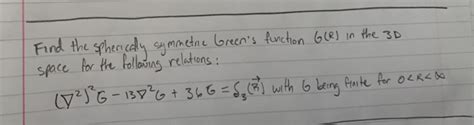 Solved Greens Function Helmholtz Equation Problemcan You