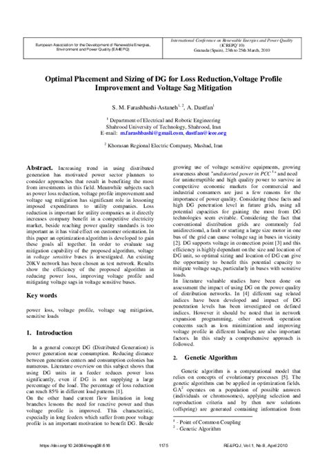 Pdf Optimal Placement And Sizing Of Dg For Loss Recuction Voltage Profile Improvement And