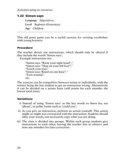 game simon says pdf