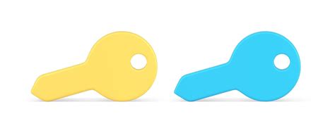 Key Metallic Unlock Tool Entrance Pass Private Property Password Login 3d Icon Set Realistic