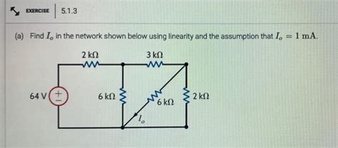 solved exercise 5 1 3 a find i in the network shown below