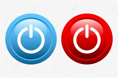 Blue And Red Power Button With Gradient Color Vector Power Button