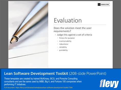 Lean Software Development Toolkit Ppt