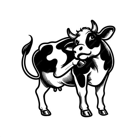 Premium Vector A Cow Scratching Ear With Hind Leg Svg