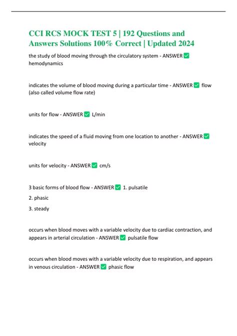 Cci Rcs Mock Test 5 192 Questions And Answers Solutions 100 Correct