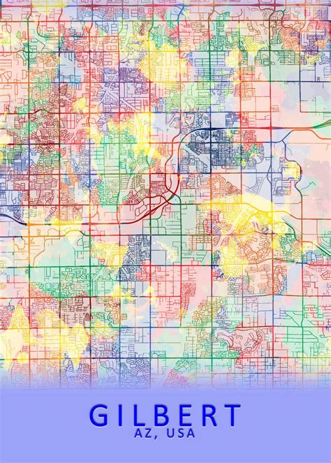 Gilbert Az Usa City Map Poster Picture Metal Print Paint By City