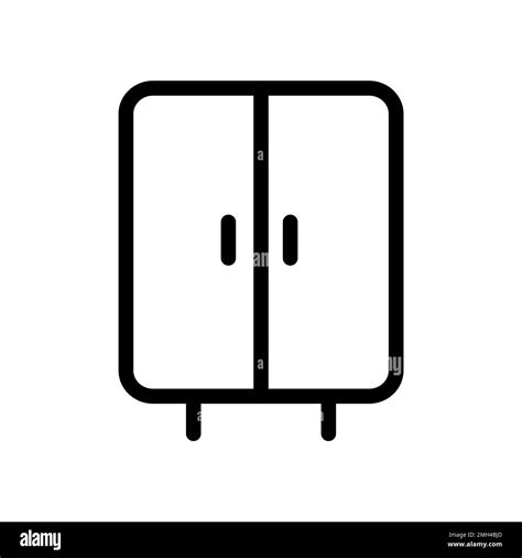 Closet Icon Line Isolated On White Background Black Flat Thin Icon On