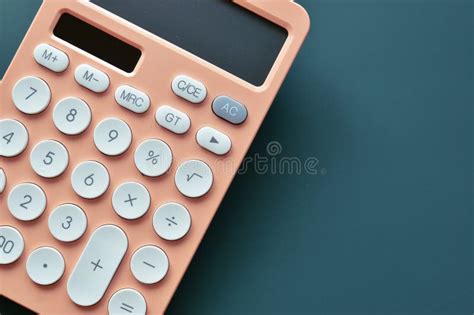 Modern Peach Colour Pastel Calculator And White Button On Blue