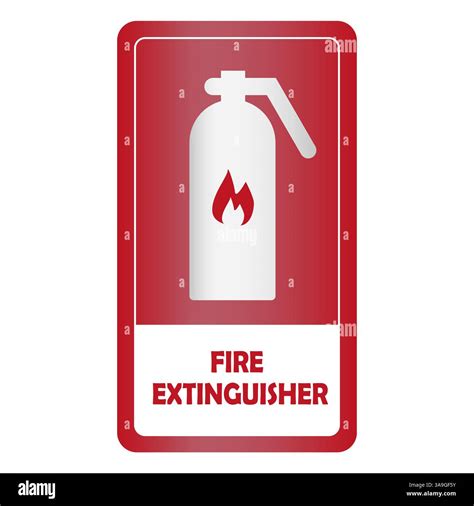 Fire Extinguisher Red Gradient Sign Safety Device Symbol Vector