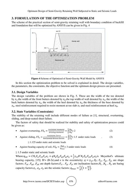 Optimum Design Of Semi Gravity Retaining Wall Subjected To Static And Seismic Loads Pdf