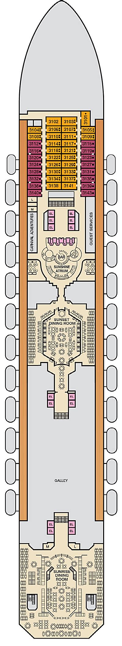 Carnival Sunshine Deck 3 Activities And Deck Plan Layout