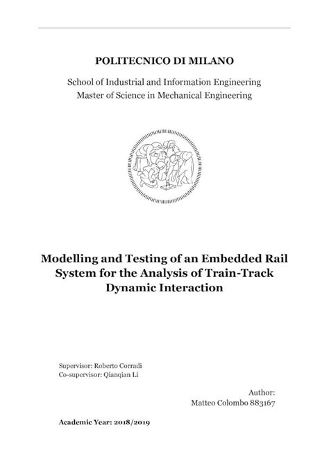 Pdf Modelling And Testing Of An Embedded Rail System For The