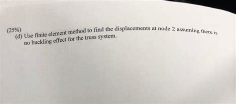 Solved Finite Element Problem Must Be Easy For Experts Can