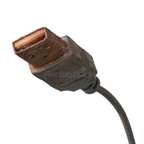 Close Up Of Severe Rusty Unusable Usb Port Isolated Stock Image Image Of Equipment Mouse