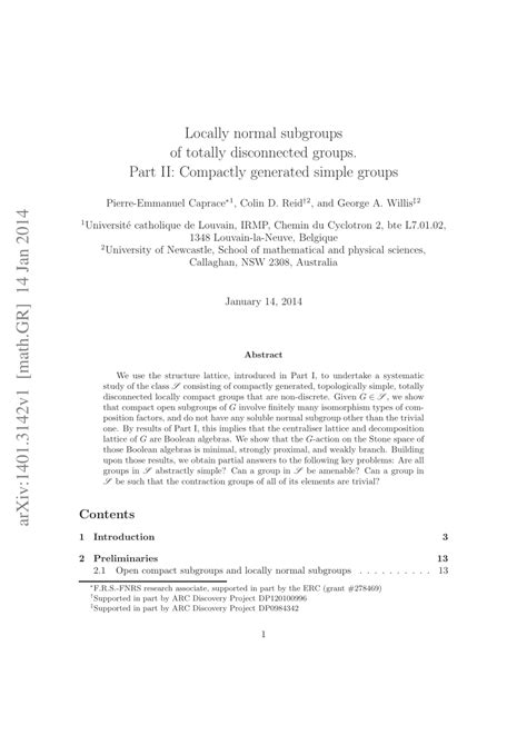 Pdf Locally Normal Subgroups Of Totally Disconnected Groups Part Ii
