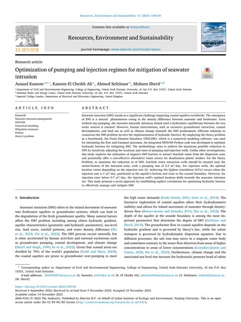Pdf Optimization Of Pumping And Injection Regimes For Mitigation Of