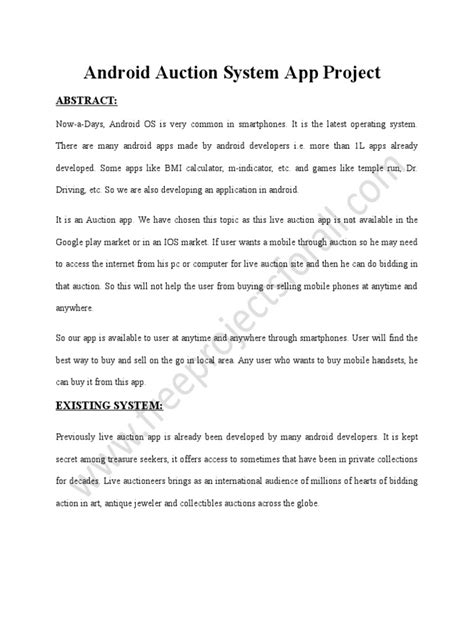 auction system pdf auction android operating system