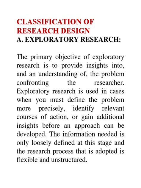 Classification Of Research Design Pdf Research Design Survey