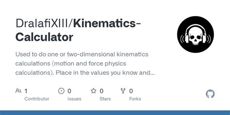 Github Dralafixiii Kinematics Calculator Used To Do One Or Two