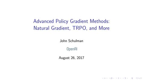 Lec5 Advanced Policy Gradient Methods Pdf Computing Technology