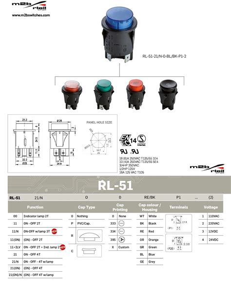 Splashproof Dust Resistant Protection M2b Switches