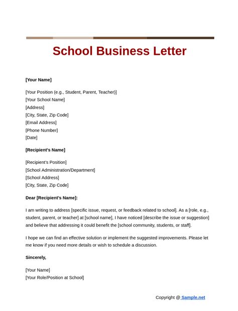 Professional Business Letter Format Template