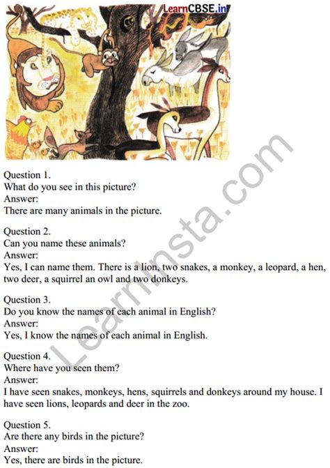 Picture Time Class 1 Question Answer English Chapter 3