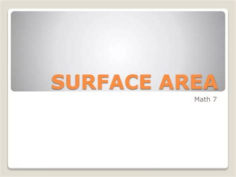PPT SURFACE AREA PowerPoint Presentation Free Download ID 3761888