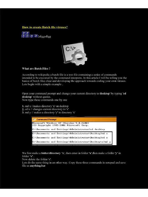Batch File Virus And Their Codes 2 Pdf