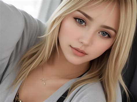 Image Of Attractive Young Blonde Caucasian Woman Ai Generated Premium