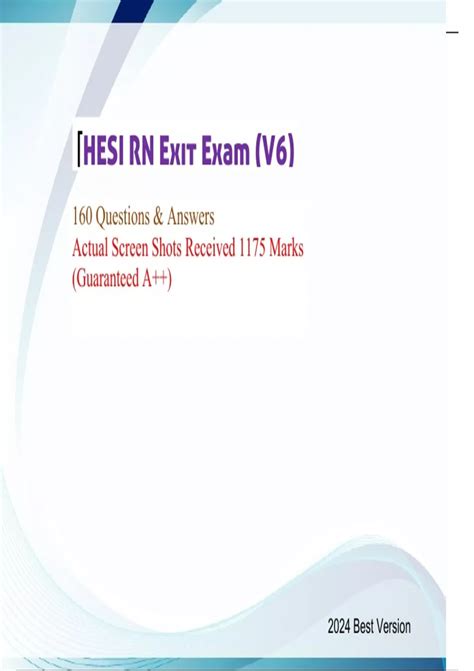 hesi rn exit exam v6 160 questions and answers guaranteed a