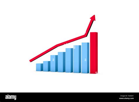 3d rendering front view of business statistic increasing graph chart