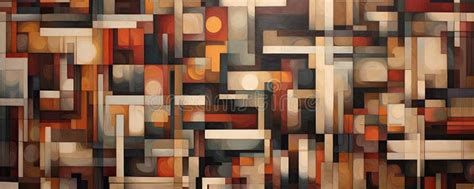 Symphony Of Geometric Abstractions Intersecting And Overlapping Forming A Captivating Maze Of