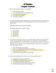 AP Stat Chapter 4 Review Pdf AP Statistics Chapter 4 Review 1 When