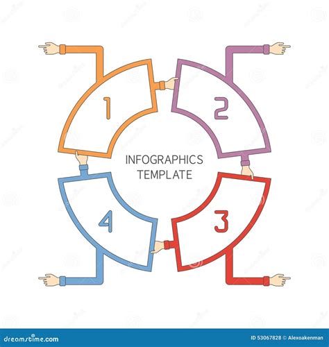 Abstract Vector 4 Steps Infographic Template In Flat Outline Style For Layout Workflow Scheme