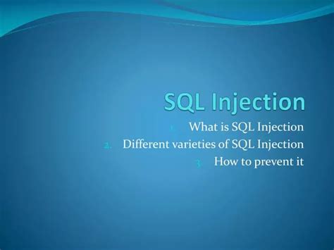 PPT SQL Injection PowerPoint Presentation Free Download ID