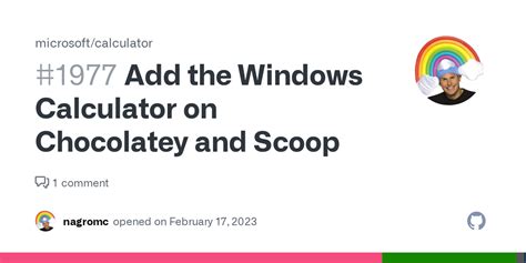 Add The Windows Calculator On Chocolatey And Scoop Issue Microsoft Calculator GitHub