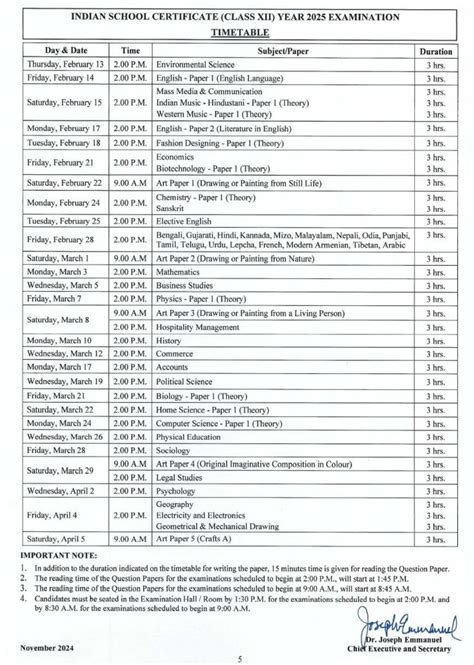 Icse Isc Board Exam Date Sheet 2025 Released At Check Complete Schedule Timetable