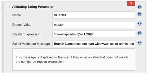 Regex How Can I Validate A Github Branch Name As A String Parameter In Jenkins Parametrized