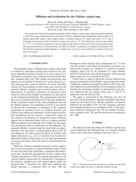 pdf diffusion and localization for the chirikov typical map dokumen