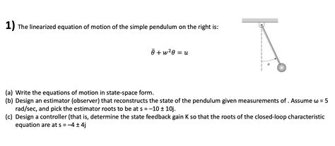 Solved The Linearized Equation Of Motion Of The Simple
