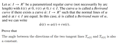 solved let a i → r be a parametrized regular curve not
