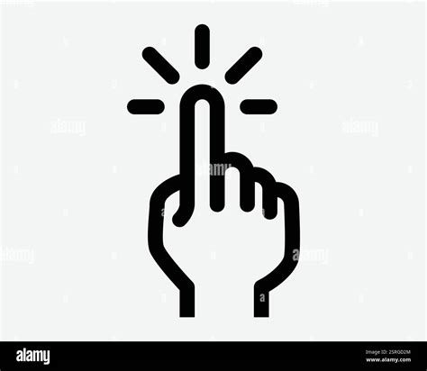 Finger Tap Cursor Click Touchscreen Gesture Hand Touch Screen Phone Outline Line Shape Icon Sign
