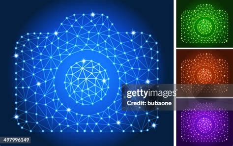 camera on triangular nodes connection structure vector art high res